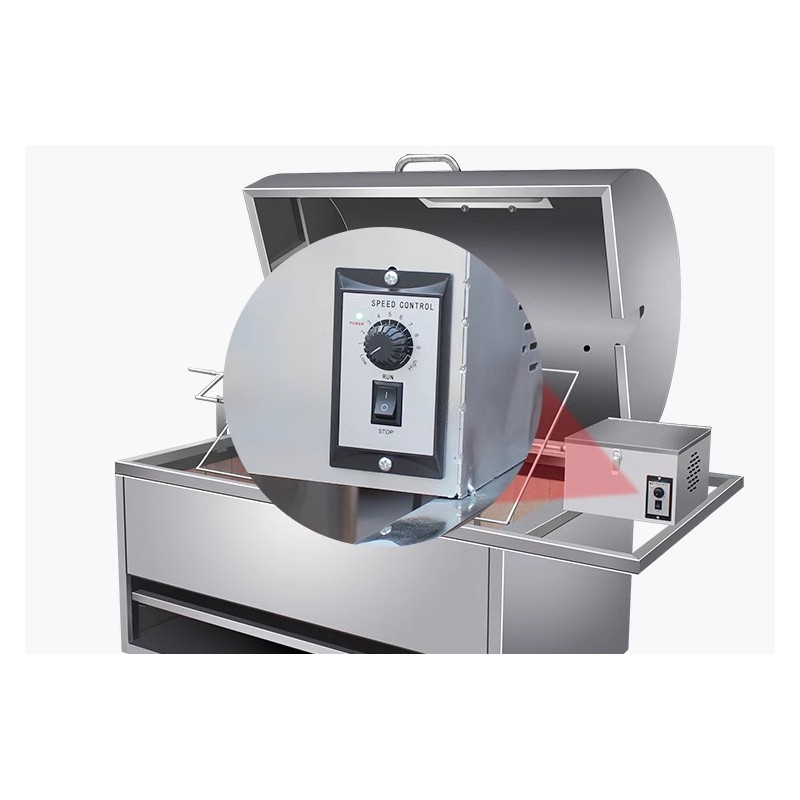 XL Stainless Steel Multi-function Hooded Spit Roaster Charcoal BBQ Grill