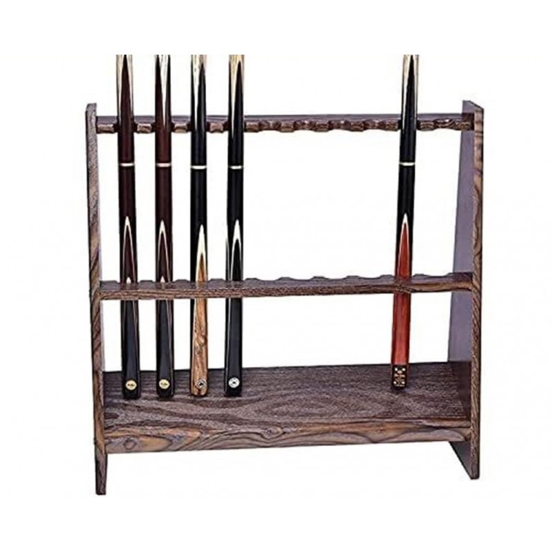10 Holes Vintage Style Pool Cue Rack
