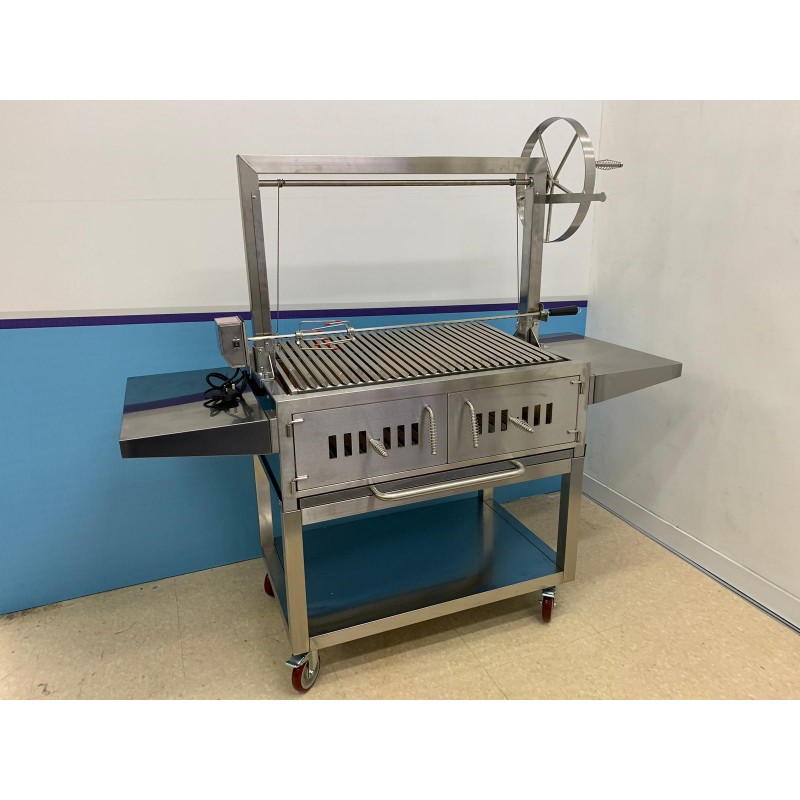 Full stainless steel Argentine style charcoal BBQ Grill