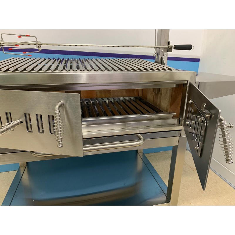 Full stainless steel Argentine style charcoal BBQ Grill